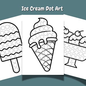 Ice Cream Dot Art: Kids Paint Craft, 10-page PDF - Etsy
