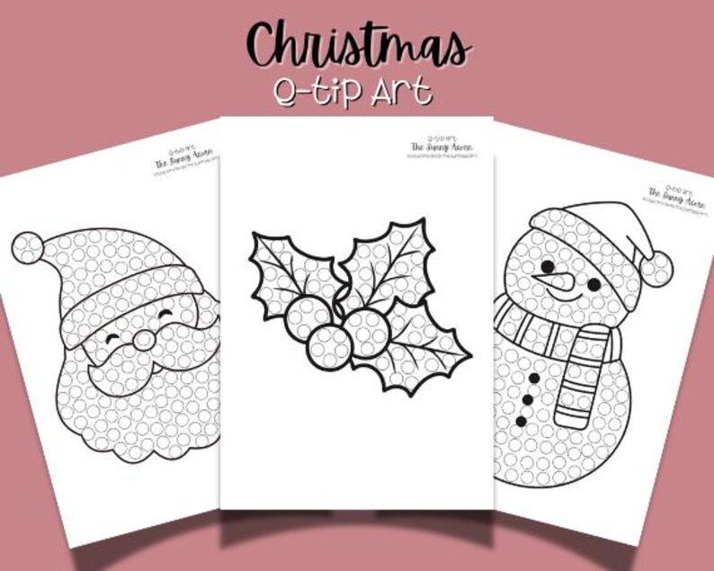 Christmas Q Tip Art: Kids Paint Craft, 20-page PDF - Etsy