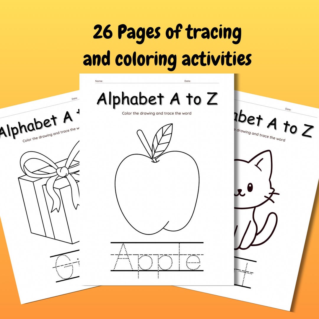 Printable Alphabet Tracing and Coloring Worksheet for Kids to Color and ...