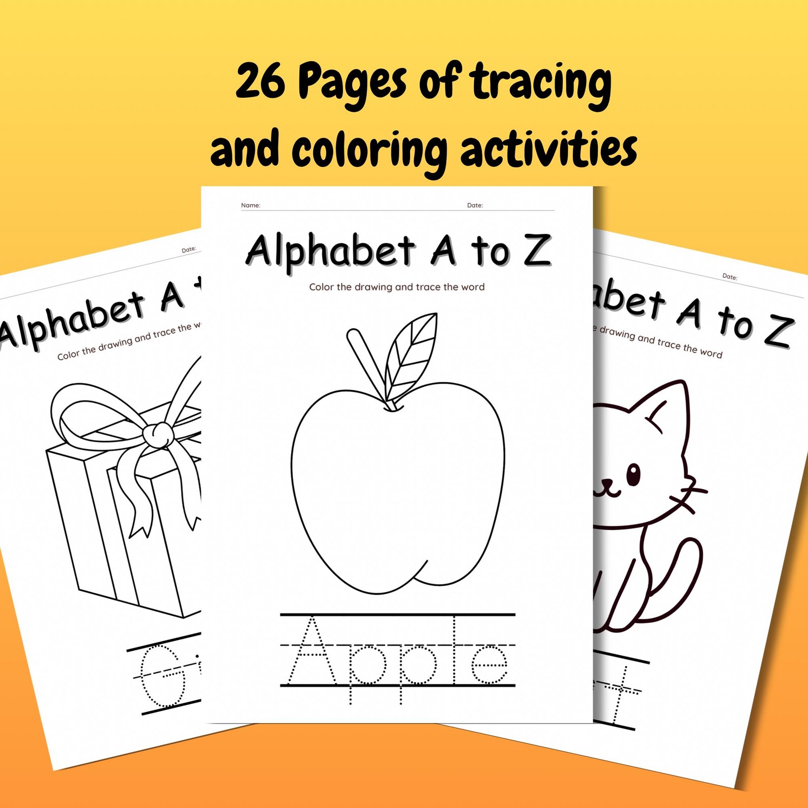 Printable Alphabet Tracing and Coloring Worksheet for Kids to Color and ...