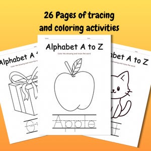 Printable Alphabet Tracing and Coloring Worksheet for Kids to Color and ...