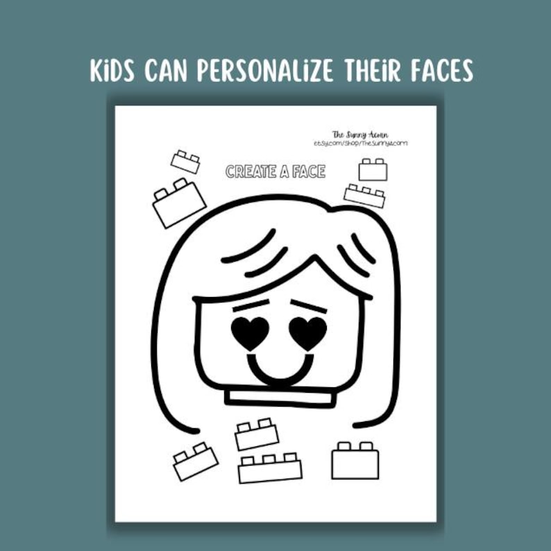 Create A Face: Kids Cut and Paste Template, Building Block Faces, 11 ...