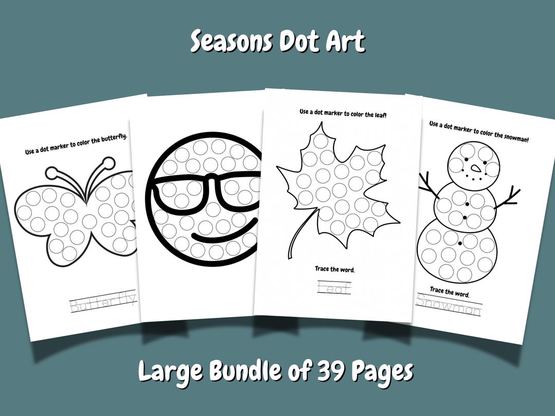 Seasons Dot Art BUNDLE / Dot Paint Printable / No Prep Kids Activity ...