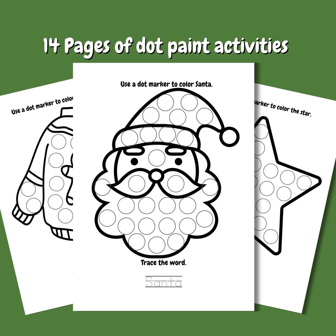 Christmas Dot Art Picture Activity / Winter Craft / No Prep Kids Craft ...