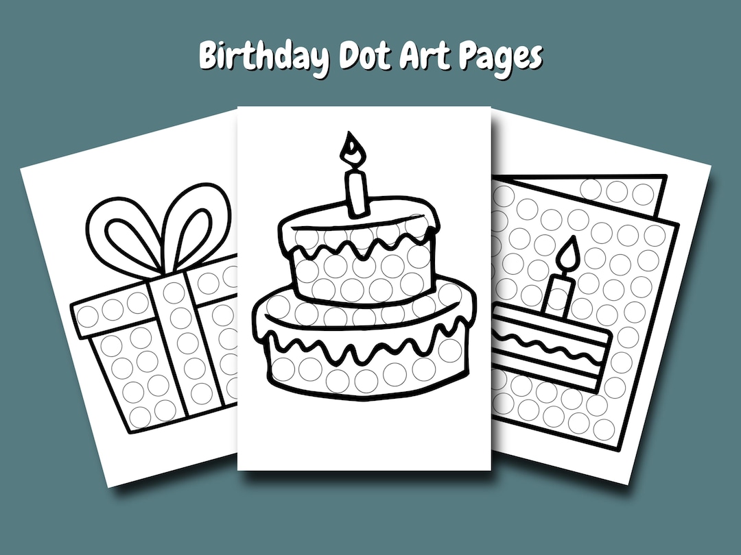 Birthday Party Dot Art: Kids Paint Craft, 12-page PDF - Etsy