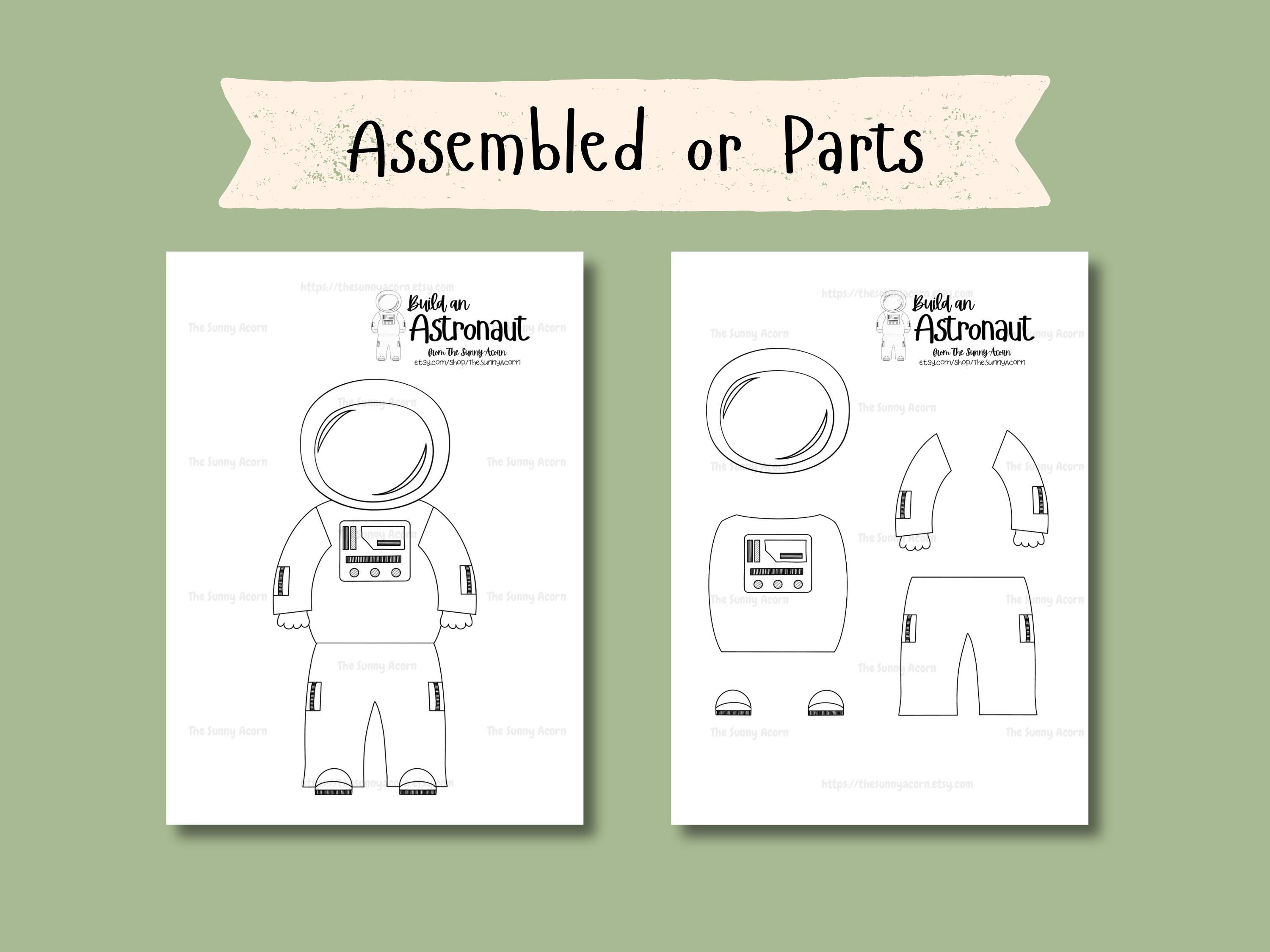 Build an Astronaut: Color, Cut and Paste Template - Etsy