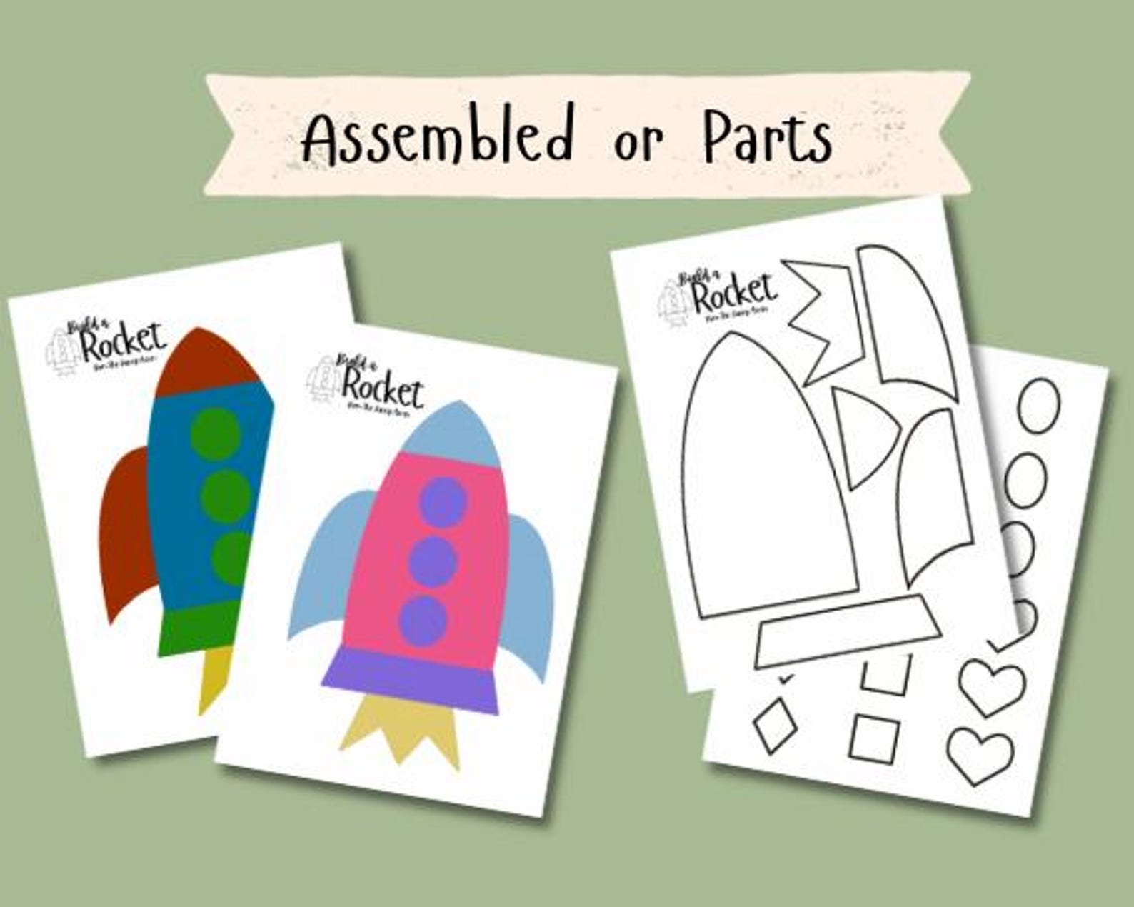 Build A Rocket / Easy Kid’s Craft With Instructions / Color, Cut and ...