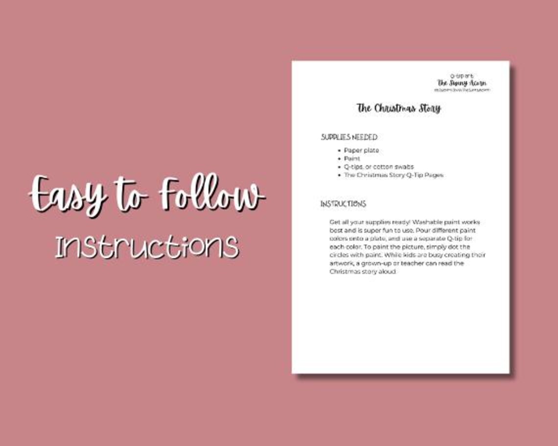 The Christmas Story: Kids Q Tip Paint Craft, 20-page PDF - Etsy
