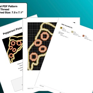 Neon Pepperoni Pizza Slice - Cross Stitch Pattern (instant PDF Download ...