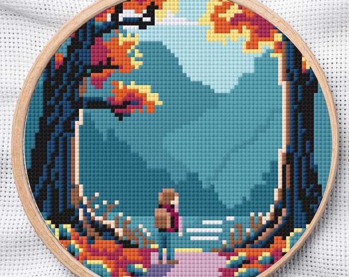 8 Bit Smores Roasting on a Campfire Cross Stitch Pattern instant PDF ...