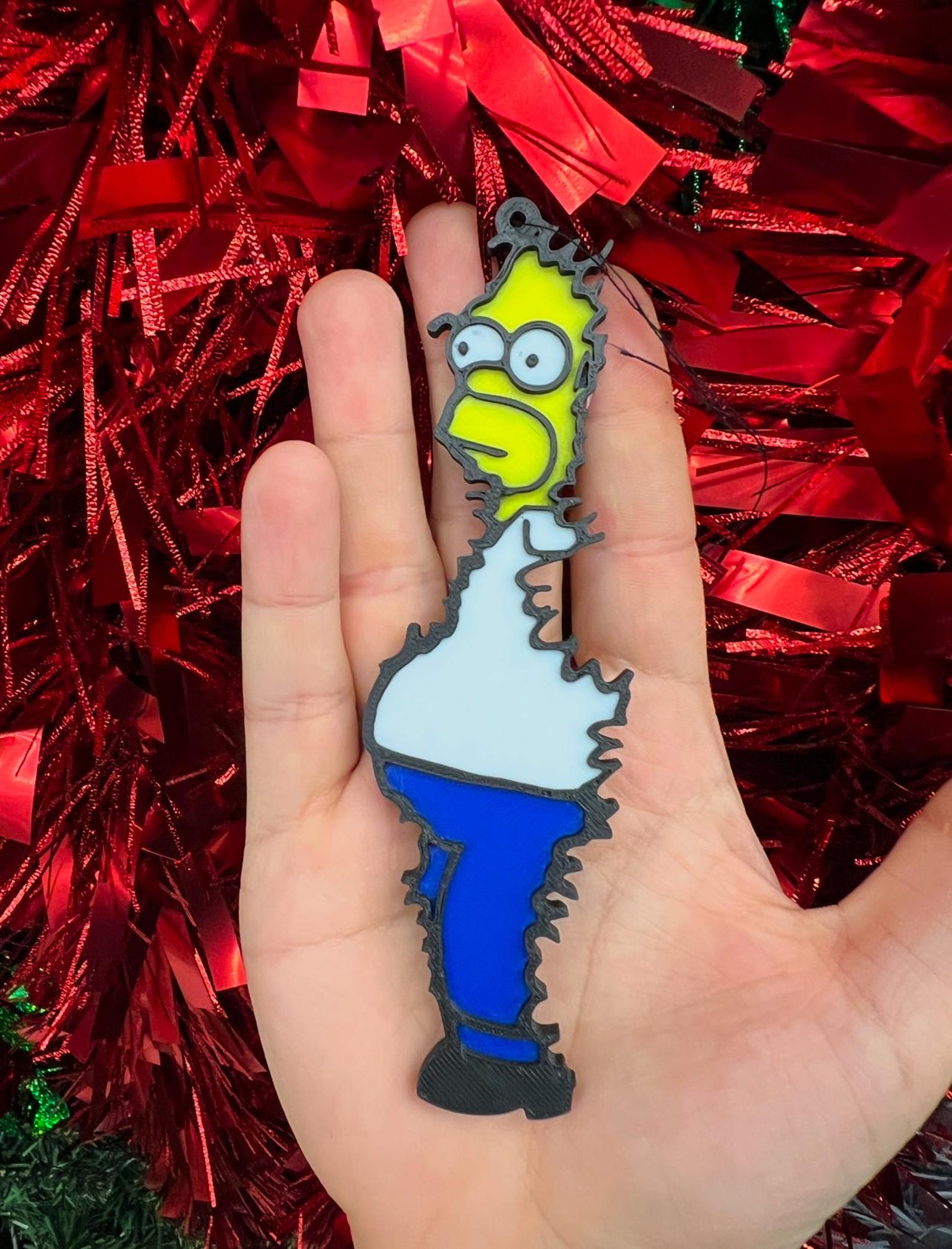 Homer Simpson Christmas Hanging Decoration - 3D Printed Ornament ...