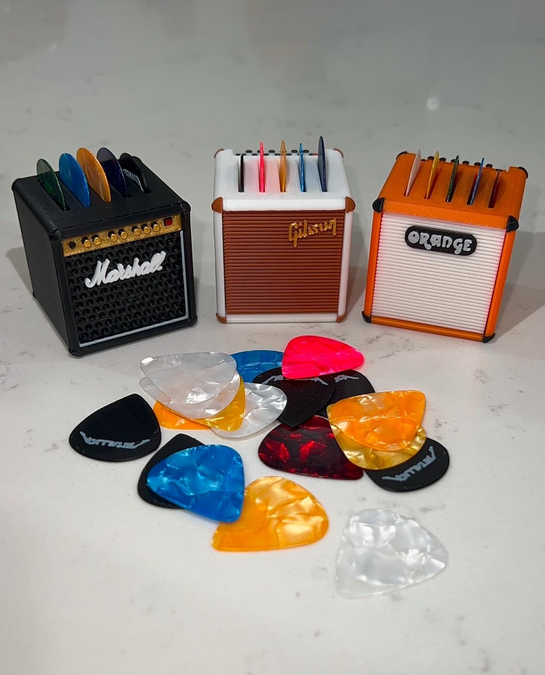 Mini Guitar Amp Pick Holder 3D Printed Guitar Pick Organizer Gift Idea ...
