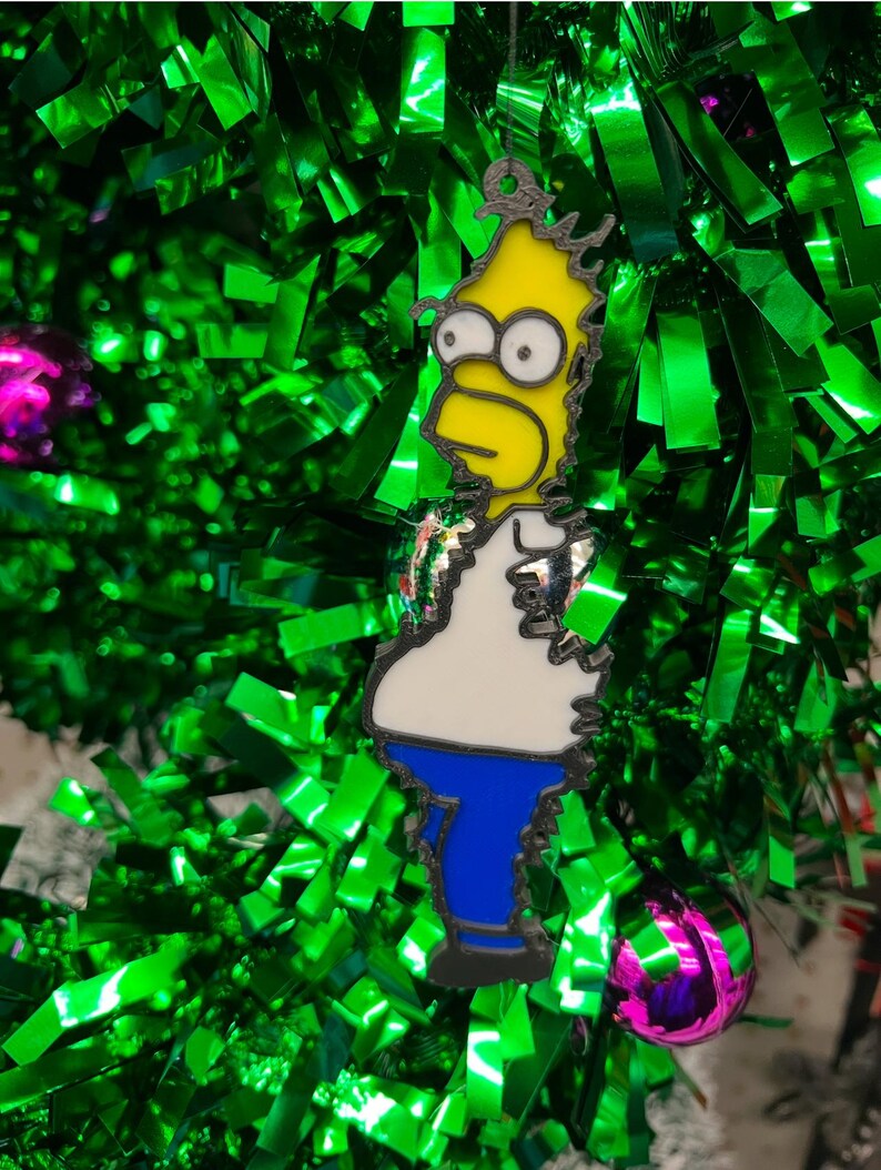 Homer Simpson Christmas Hanging Decoration - 3D Printed Ornament ...