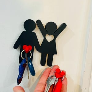 Couples Key Holder – Cute and Creative Wall-mounted Key Organizer ...
