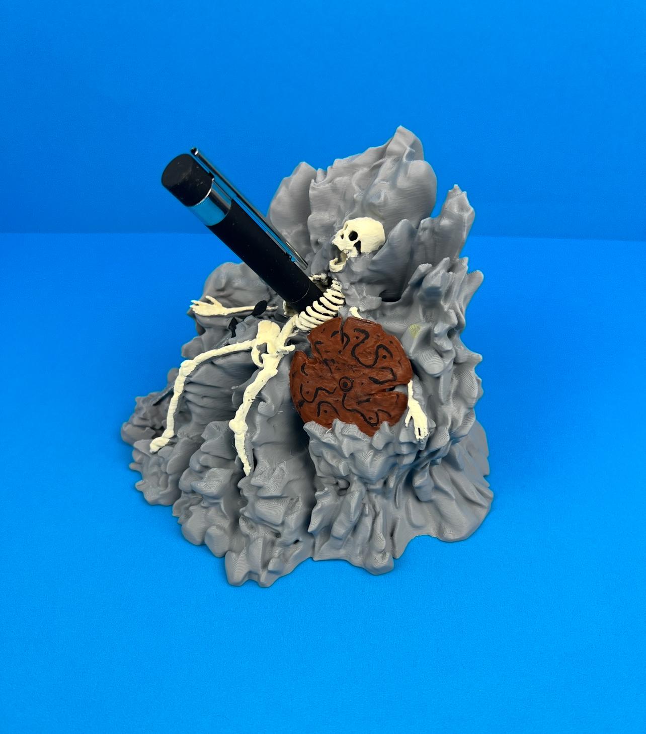 Fallen Warrior Skeleton Pen Holder – Unique Desk Organizer and Gift - Etsy