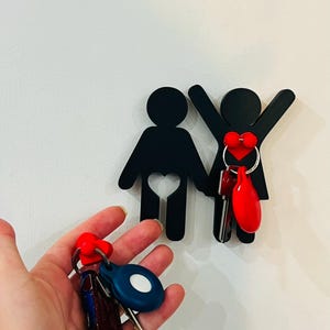Couples Key Holder – Cute and Creative Wall-mounted Key Organizer ...