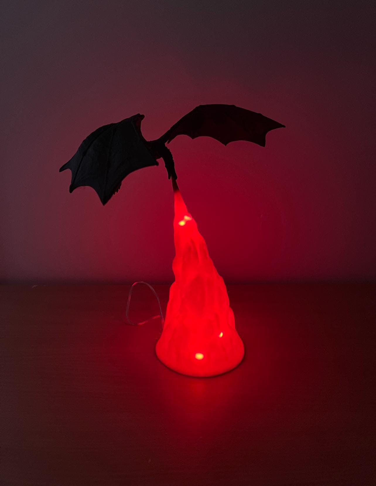 Dragon Fire Table Lamp – 3D Printed Fantasy Decor - Color-changing - Etsy