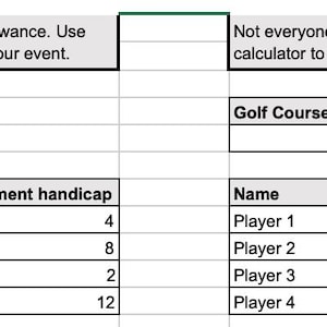 Golf Tournament Excel Templates - Etsy
