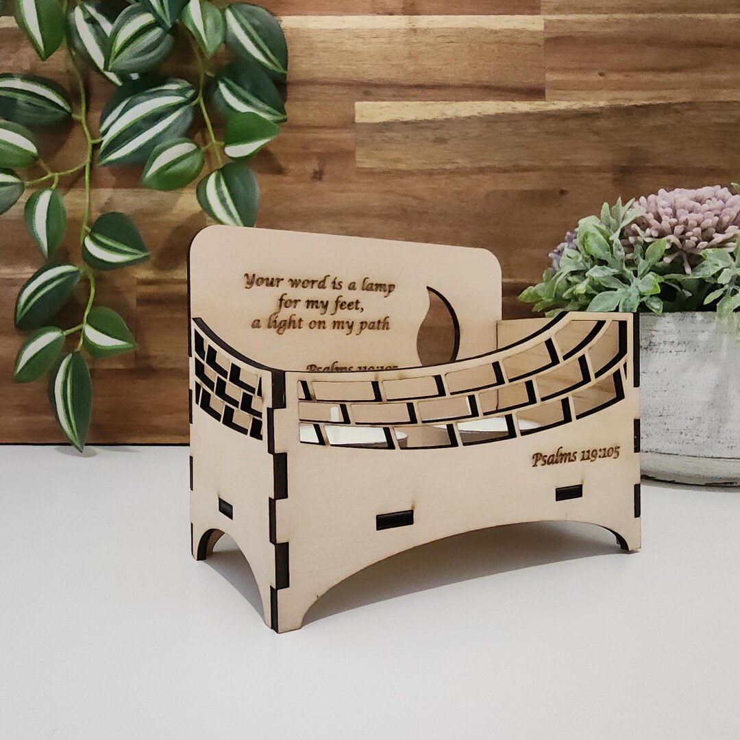 Christian Tealight Holder With Psalm 119:105 Verse 'your Word is a Lamp ...