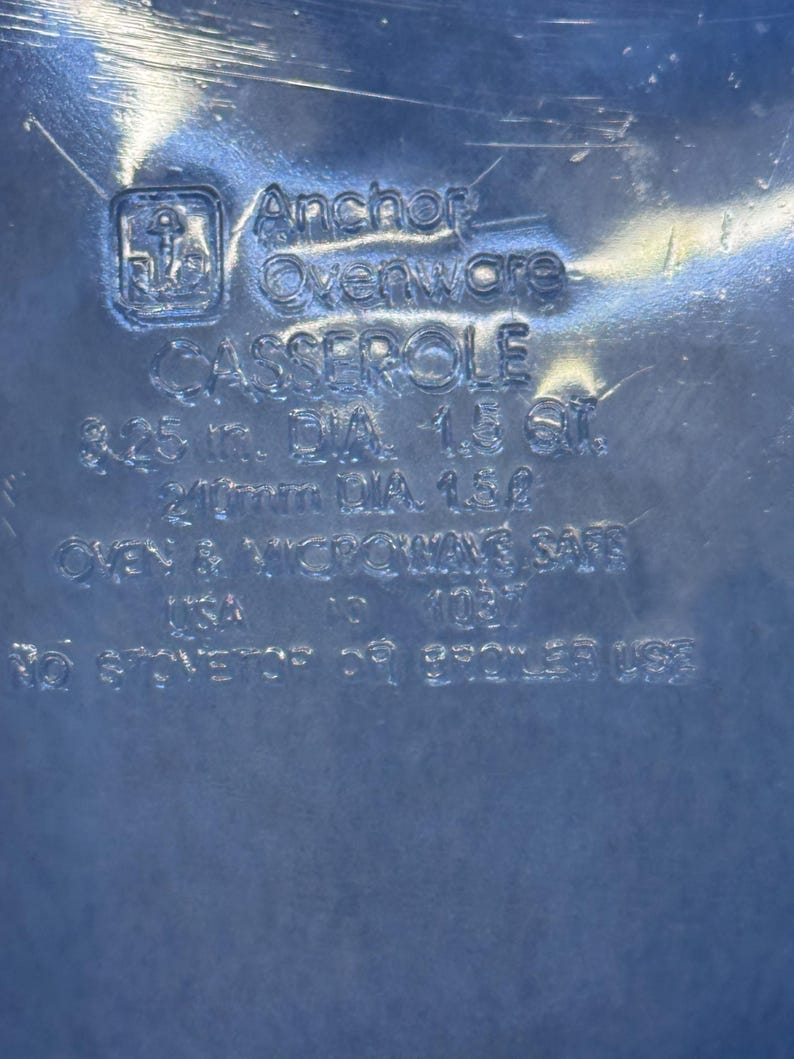 Vintage Anchor Hocking Ovenware Cobalt Blue Glass Round Casserole Dish ...