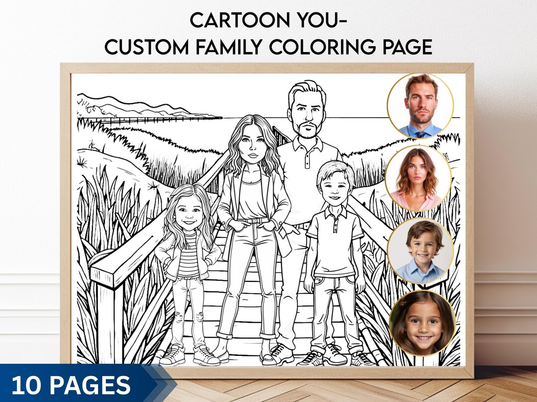 Coloring Page From Photo, Cartoon Me, Custom Family Coloring Book ...
