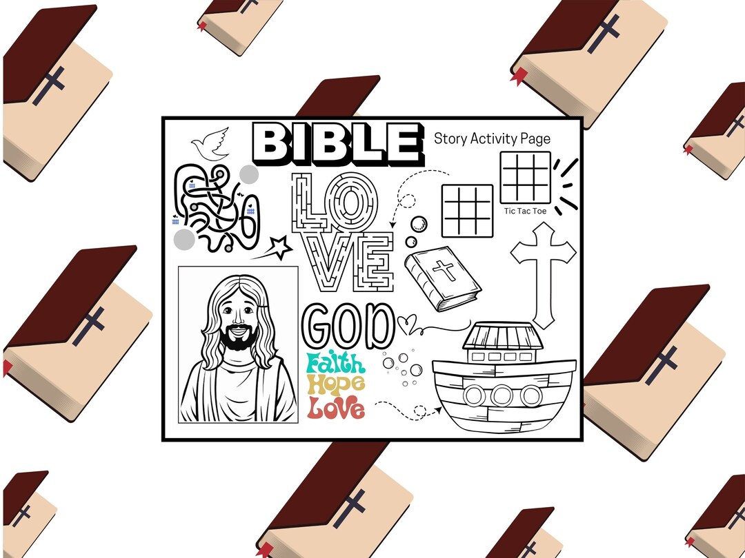 Bible Story Coloring Placemat ,kids Activity for Sunday School ...