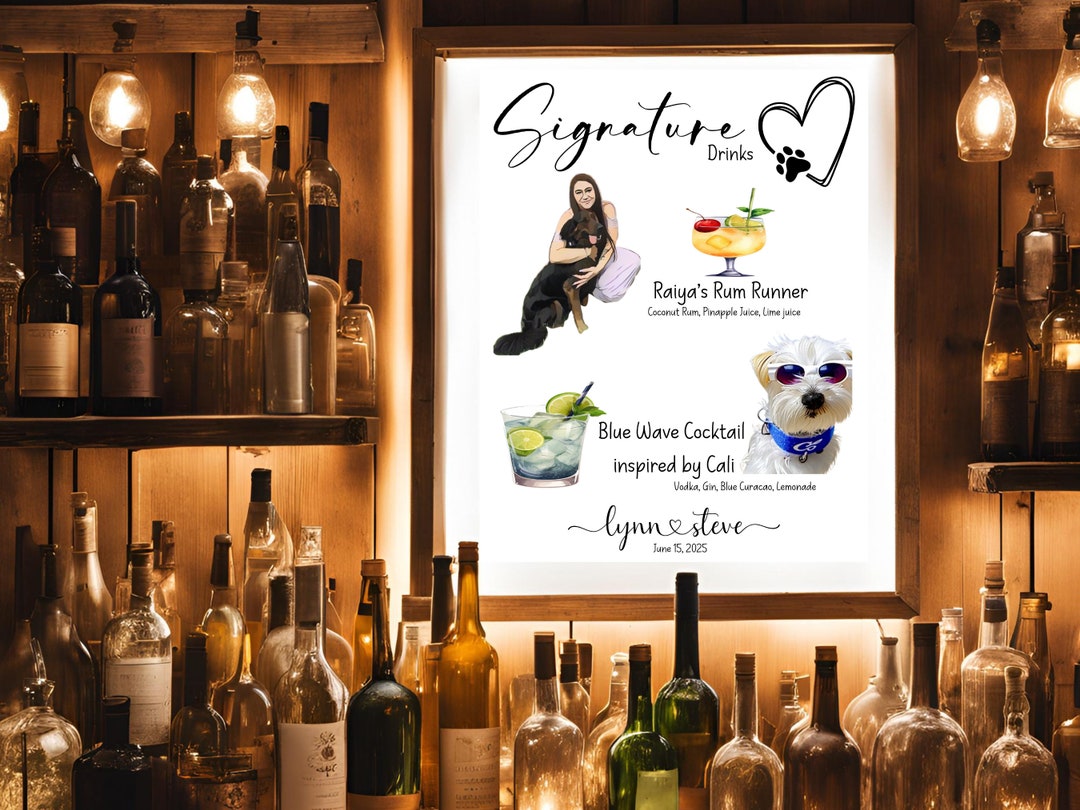 Wedding Signature Drink Bar Sign Custom Drink Sign Personalized Wedding ...