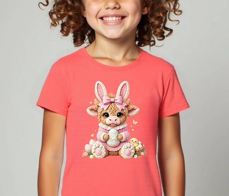 Easter Faux Yarn Chunky Crochet PNG, Latch Hook Highland Cow ...