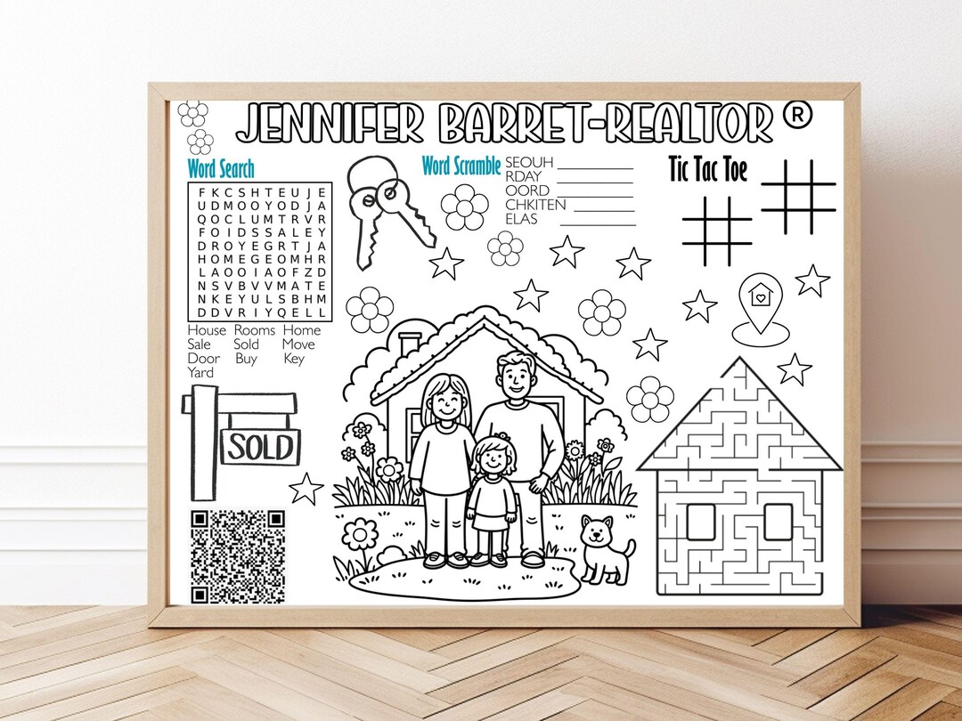 Personalized Realtor Coloring Page – Open House Kids Activity - Etsy