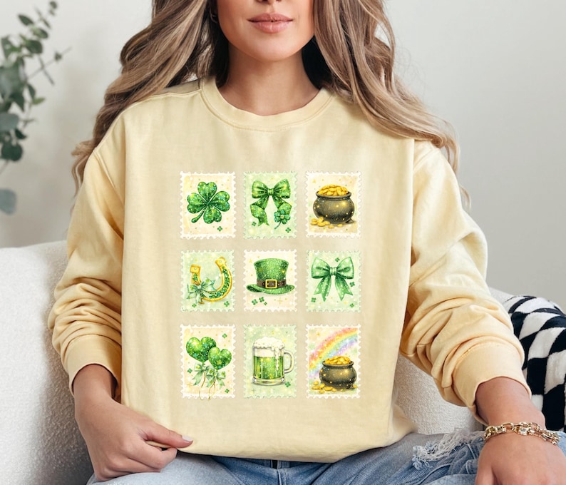 St. Patrick’s Day Stamp PNG | Lucky Clover and Leprechaun Clipart ...