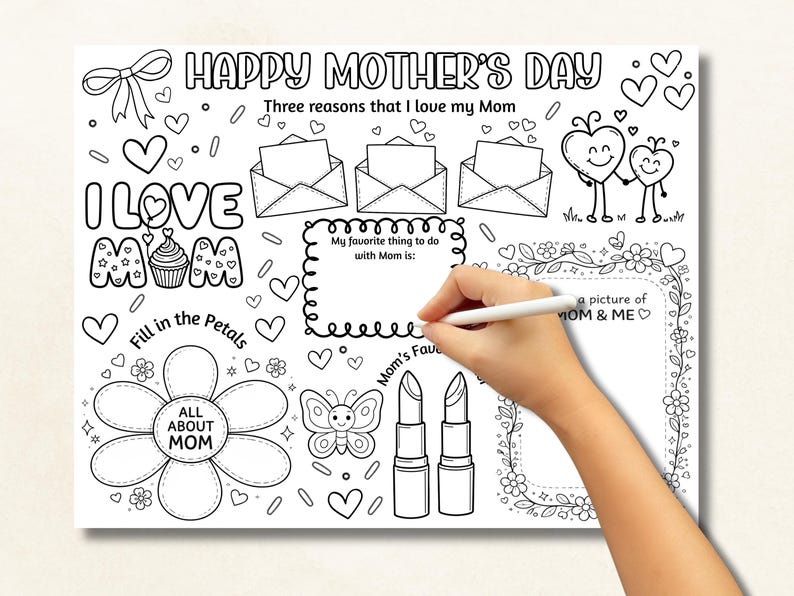 Mother’s Day Coloring Page for Kids | All About Mom Printable | Mommy ...