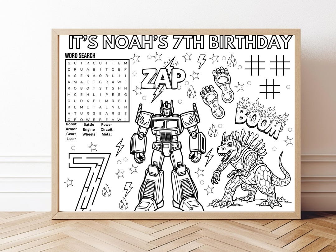 Birthday Party Coloring, Robot Coloring Pages, Printable Activity ...