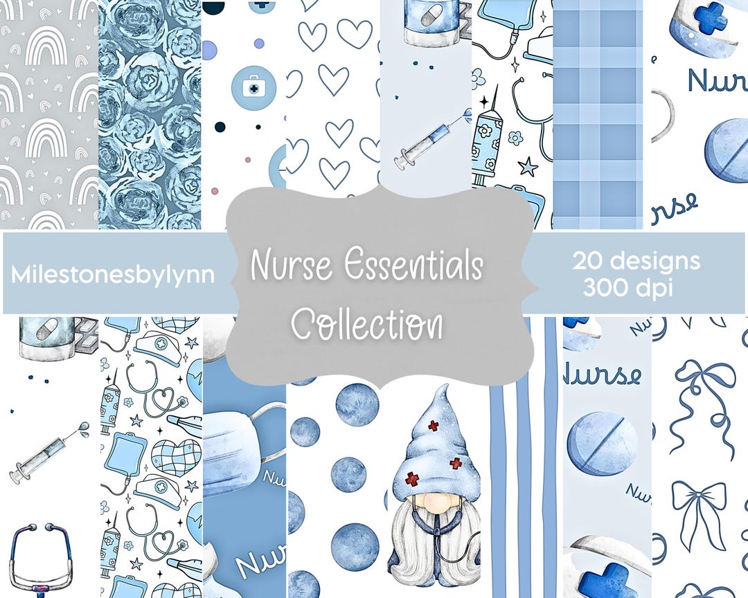 Doctor Nurse Digital Paper, Printable Digital Paper for Healthcare ...