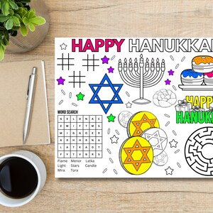 Hanukkah Coloring Page Printable Activity for Kids Festive Holiday ...