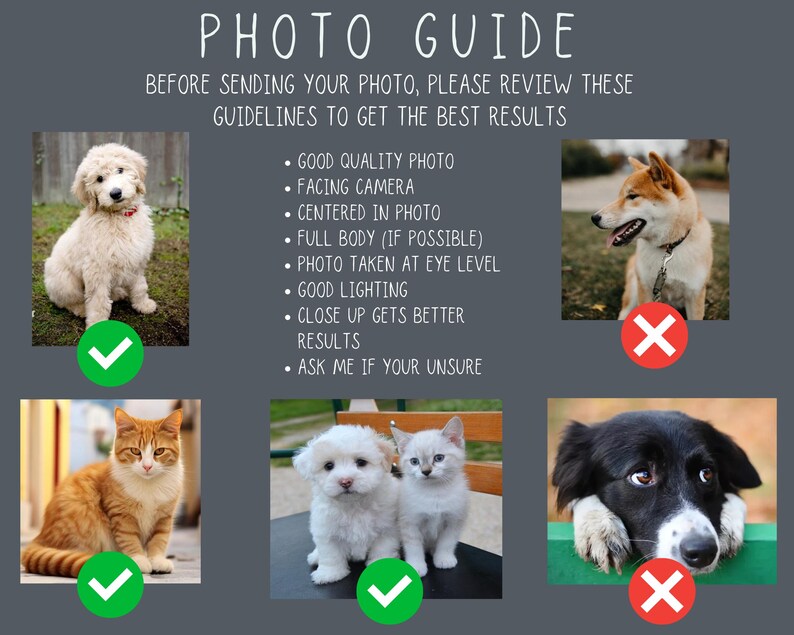 Custom Funny Pet Portrait From Photo, Pixar-style 3D Dog and Cat Wall ...