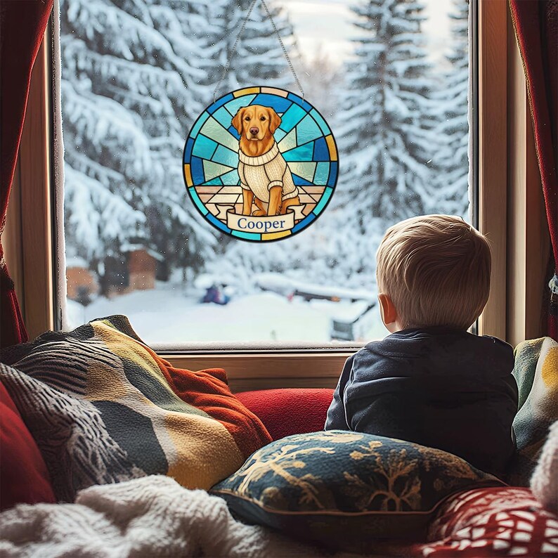 Custom Pet Suncatcher | Faux Stained Glass Acrylic Pet Portrait ...