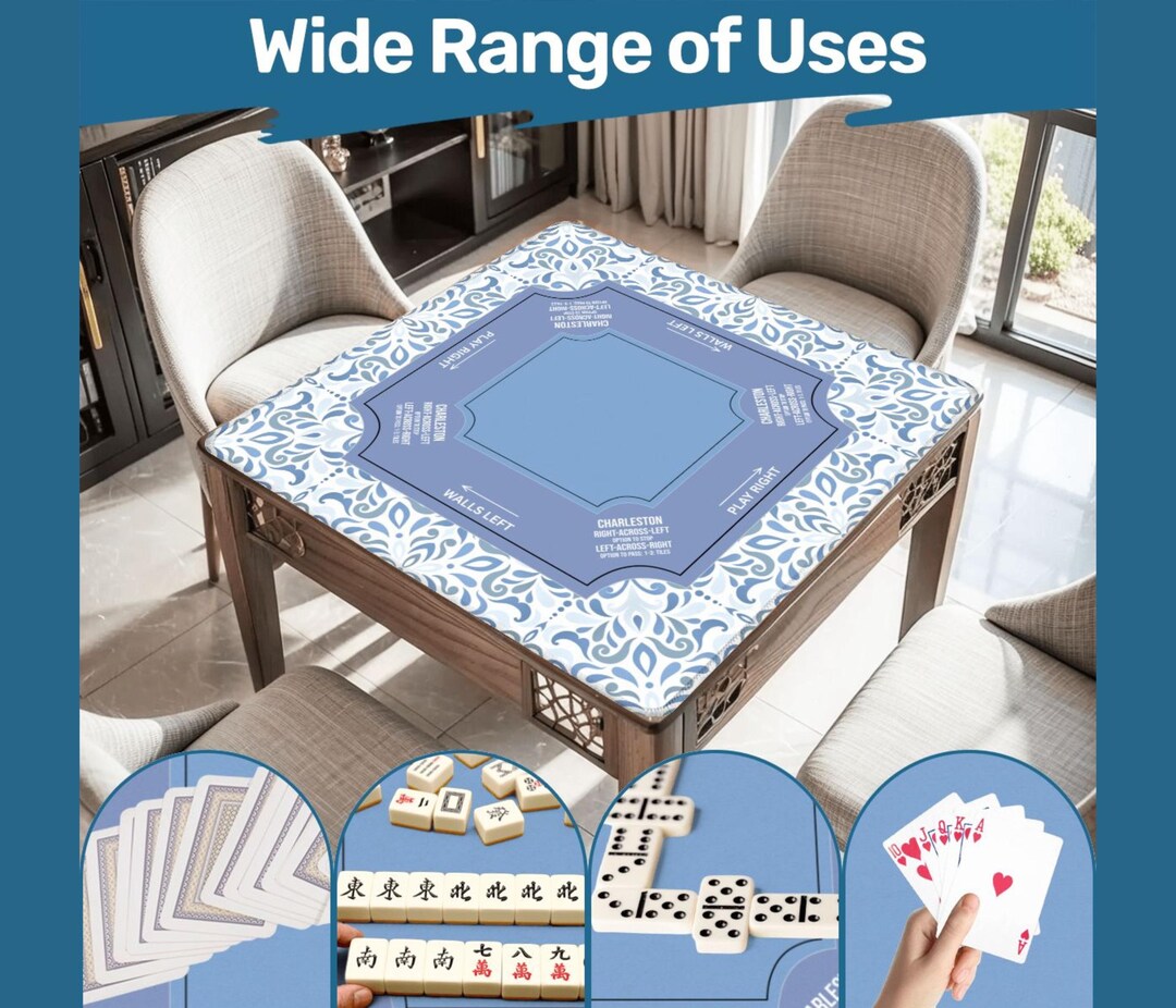 Mahjong Mat With Carry Bag, Large Portable Mahjong Table Cover for Game ...