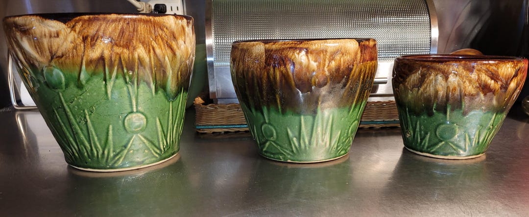 Robinson Ransbottom Pottery Planters Mccoy Jardinière Sun and Moon ...
