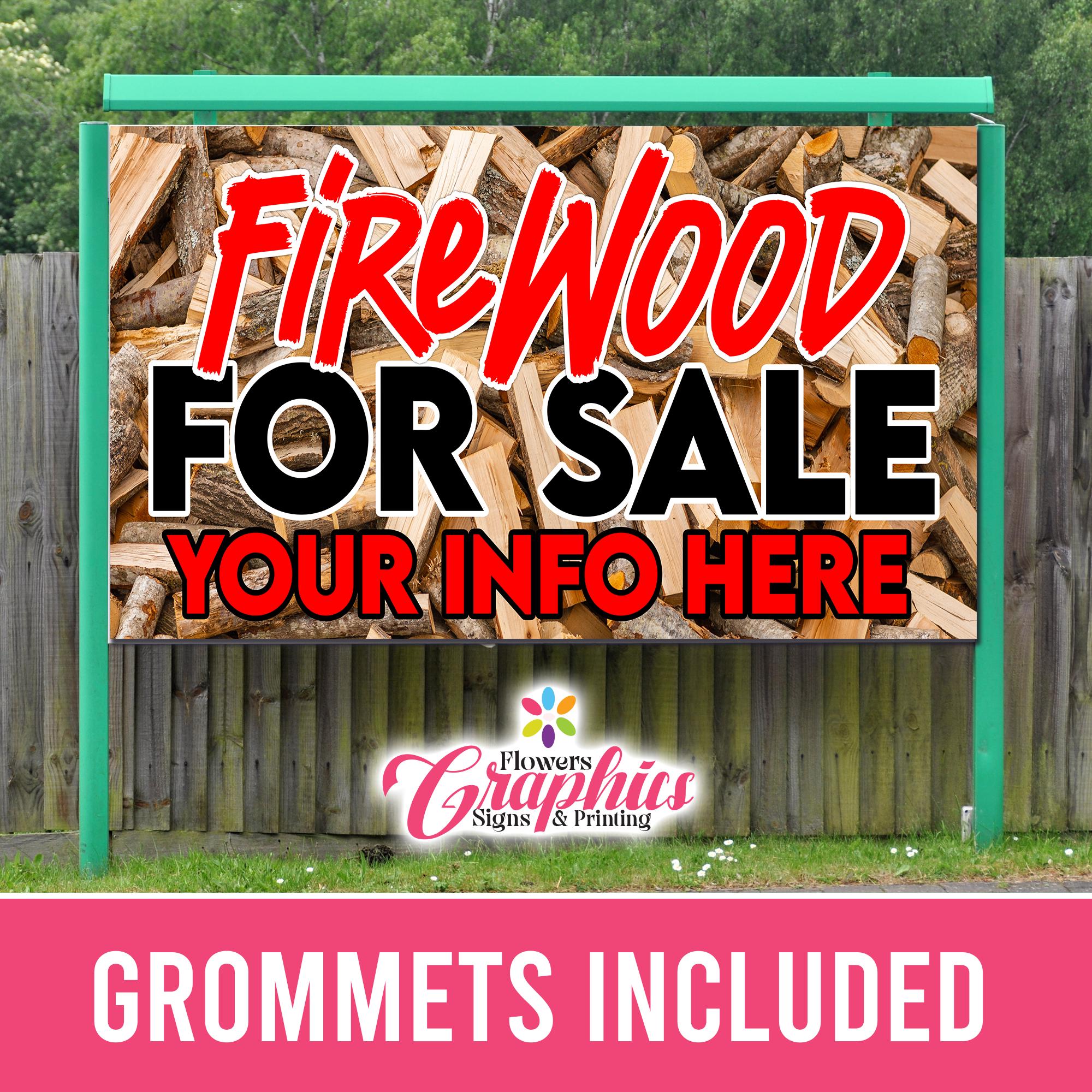 Firewood for Sale, Custom Sign Banner, Customizable & Personalized ...