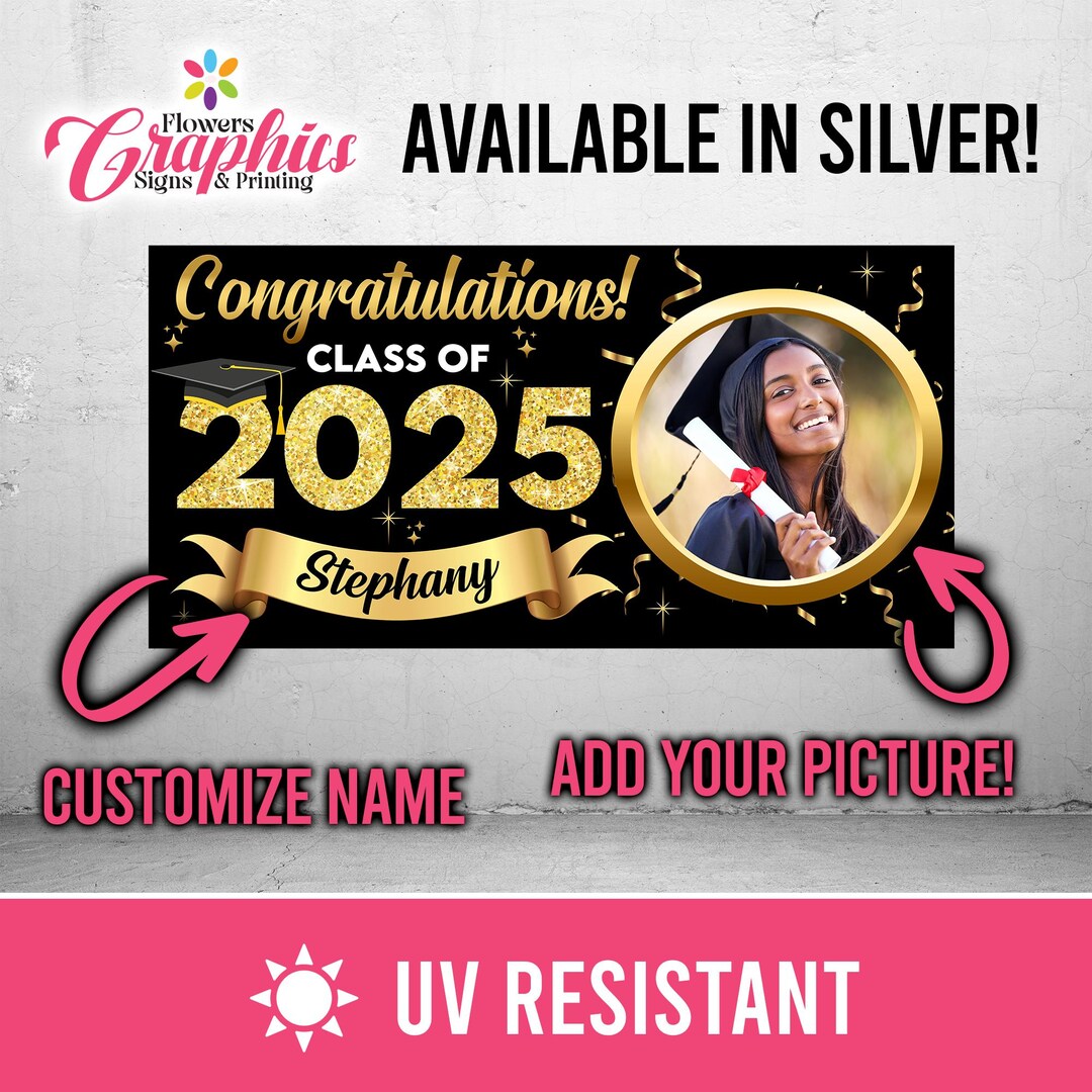 Personalized Graduation Banner, Photo & Name, Party Decor - Etsy