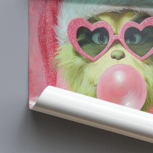 Green Monster Christmas Art Print: Retro Holiday Decor (digital ...