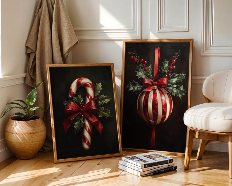 Candy Cane Christmas Print: Farmhouse Style Wall Art (digital Download ...