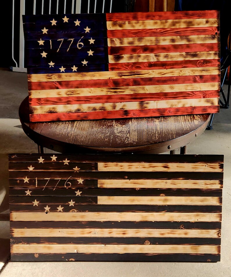 Handmade, Customizable Rustic Wood Flag - Etsy