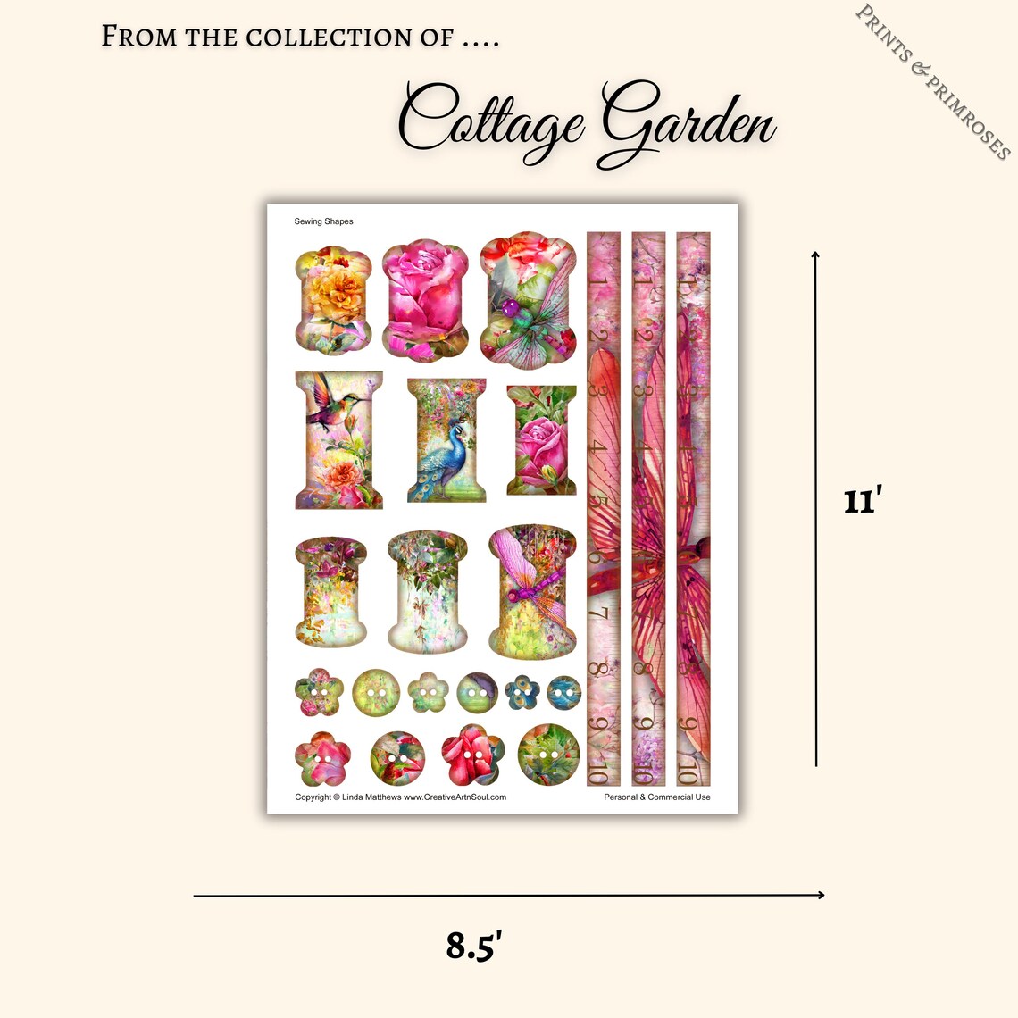 Cottage Garden Ephemera | Vintage Floral Junk Journal Tags (digital ...