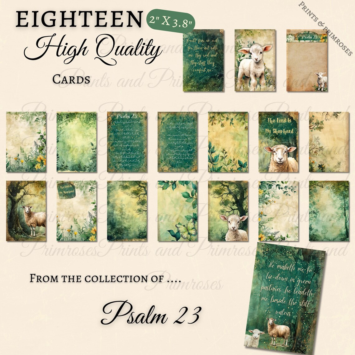 Psalm 23 Junk Journal Tags | Floral Bible Verse Ephemera (digital ...