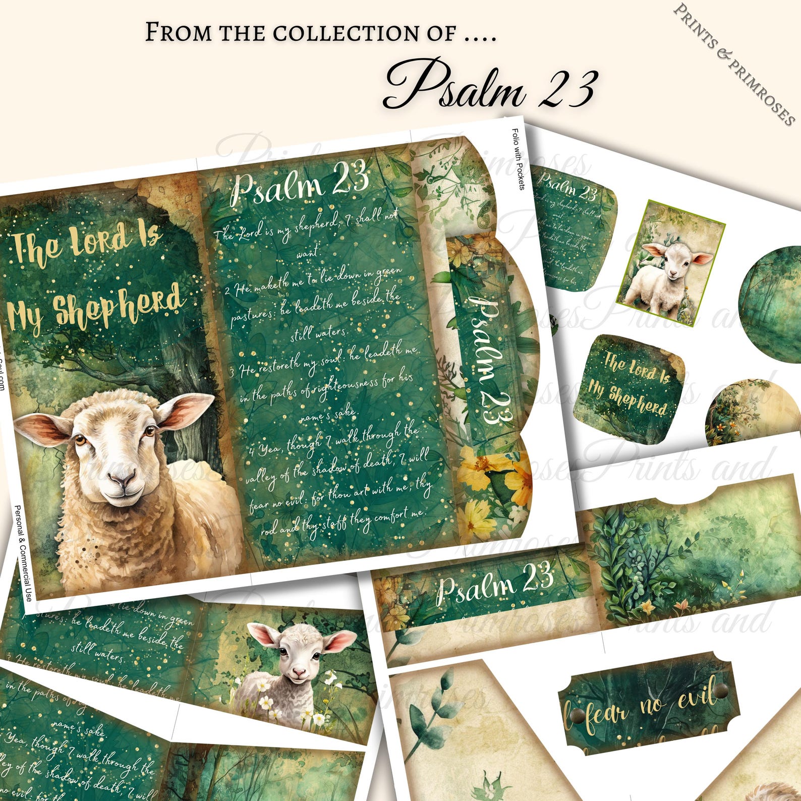Psalm 23 Junk Journal Kit | Christian Gratitude Folio (digital Download ...