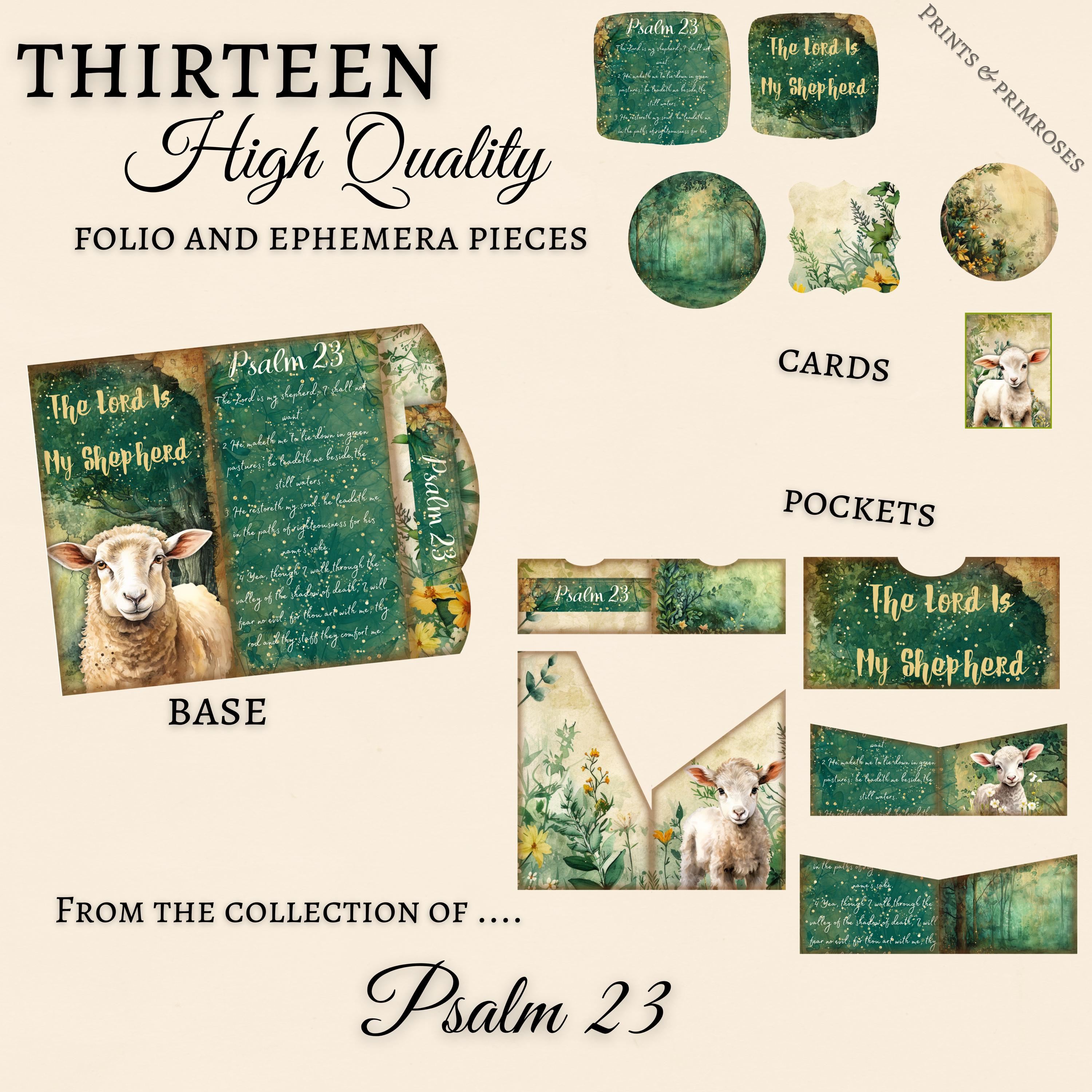 Psalm 23 Junk Journal Kit | Christian Gratitude Folio (digital Download ...