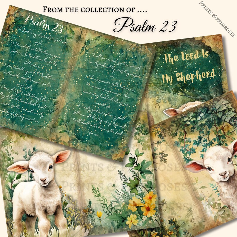 Psalm 23 Junk Journal Kit | Scripture Ephemera (digital Download) - Etsy
