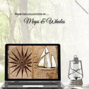 Maps and Whales | Printable Vintage Map Junk Journal Pages | Digital ...
