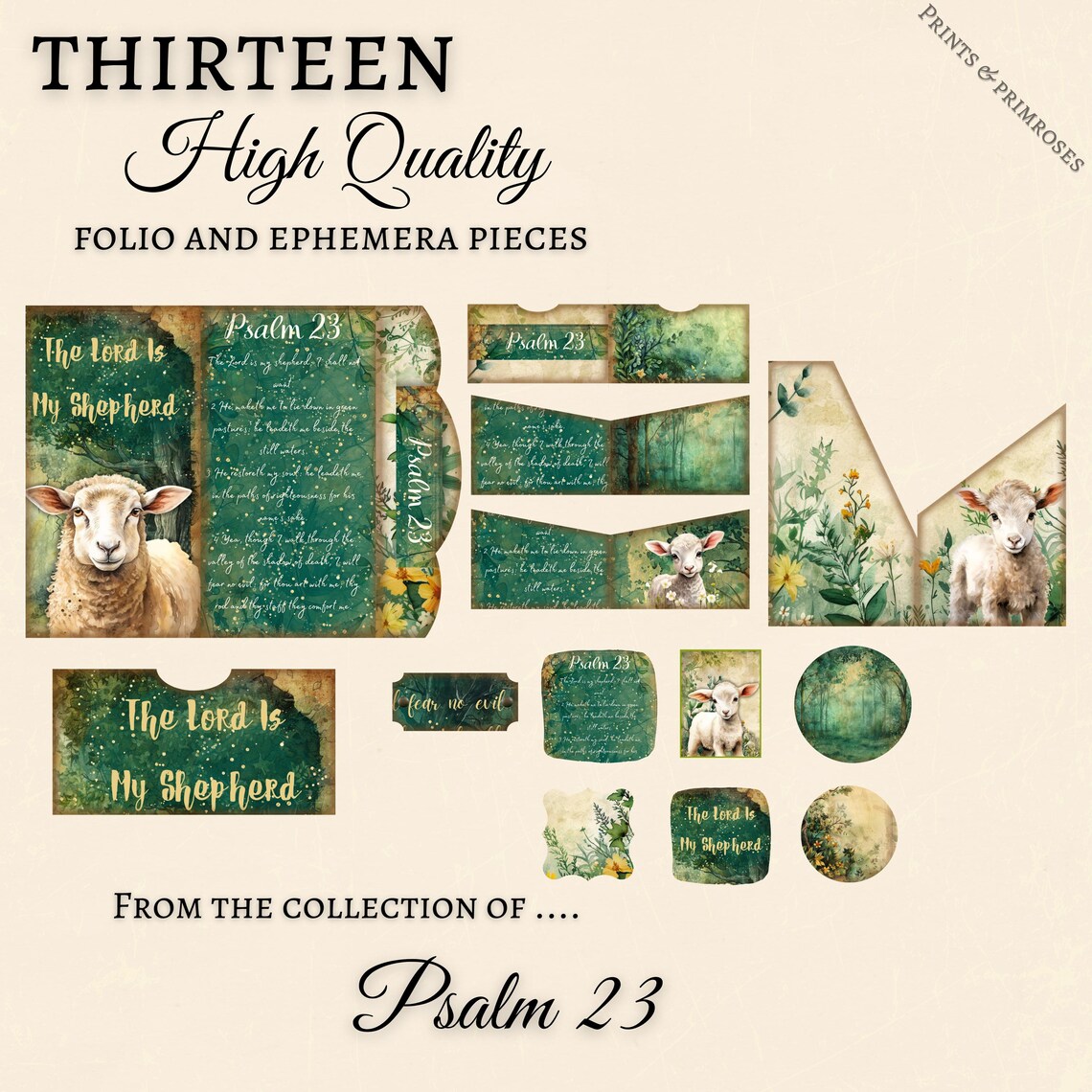 Psalm 23 Junk Journal Kit | Christian Gratitude Folio (digital Download ...